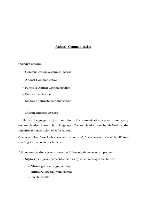 (PDF) Animal Communication