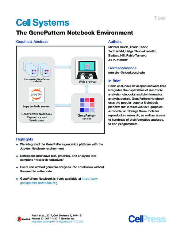 (PDF) The GenePattern Notebook Environment