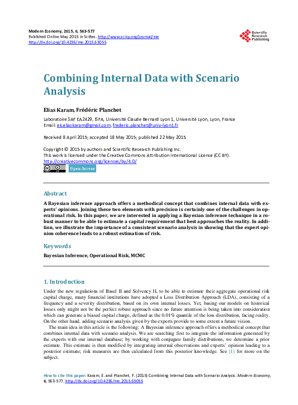 (PDF) Combining Internal Data with Scenario Analysis