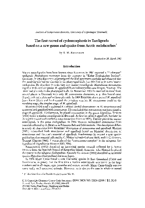 (PDF) The first record of cyclomorphosis in Tardigrada based on a new ...