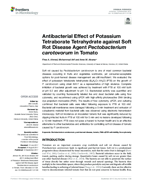 (PDF) Antibacterial Effect of Potassium Tetraborate Tetrahydrate ...