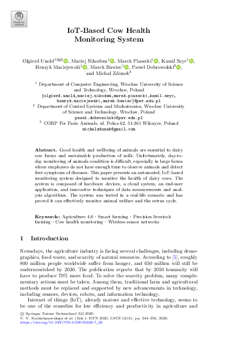 (PDF) IoT-Based Cow Health Monitoring System