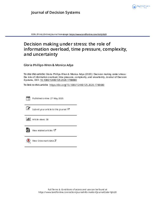 (PDF) Decision making under stress: the role of information overload ...
