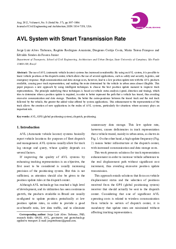 (PDF) AVL System with Smart Transmission Rate