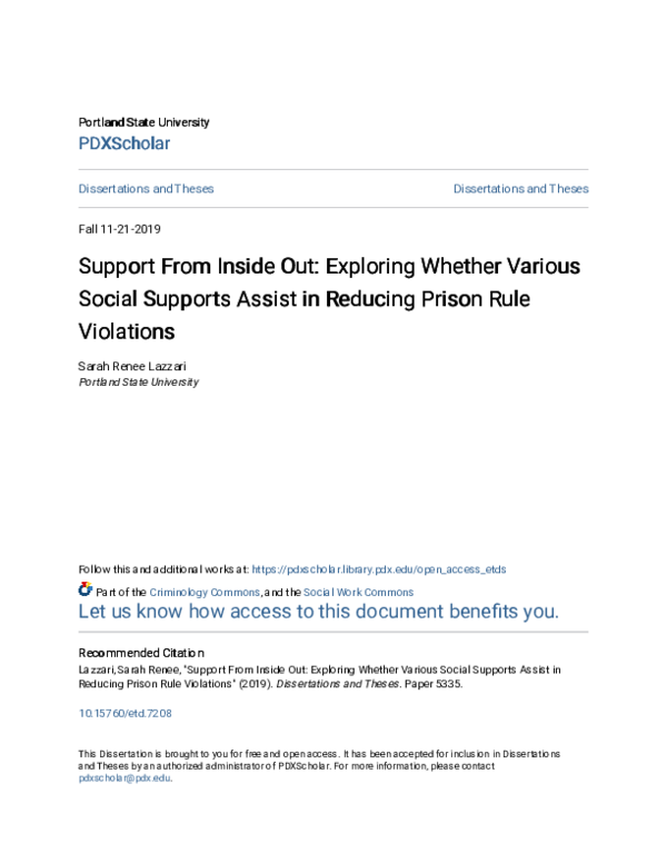 (PDF) Support From Inside Out: Exploring Whether Various Social ...