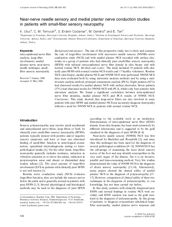 (PDF) Near-nerve needle sensory and medial plantar nerve conduction ...