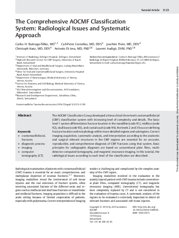 (PDF) The Comprehensive AOCMF Classification System: Radiological ...