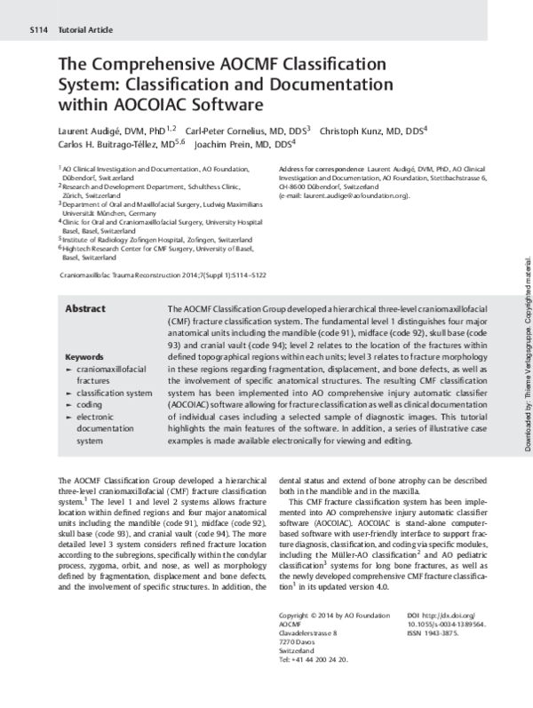 (PDF) The Comprehensive AOCMF Classification System: Classification and ...