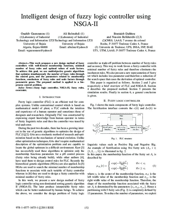 (PDF) Intelligent design of fuzzy logic controller using NSGA-II