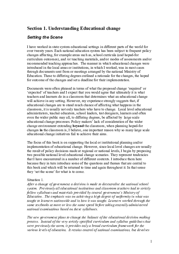 (DOC) Wider Impacts on Educational Change Success