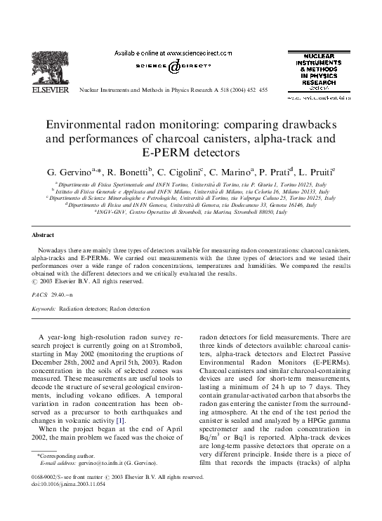 (PDF) Environmental radon monitoring: comparing drawbacks and ...