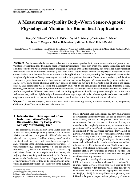 (PDF) A Measurement-Quality Body-Worn Sensor-Agnostic Physiological ...
