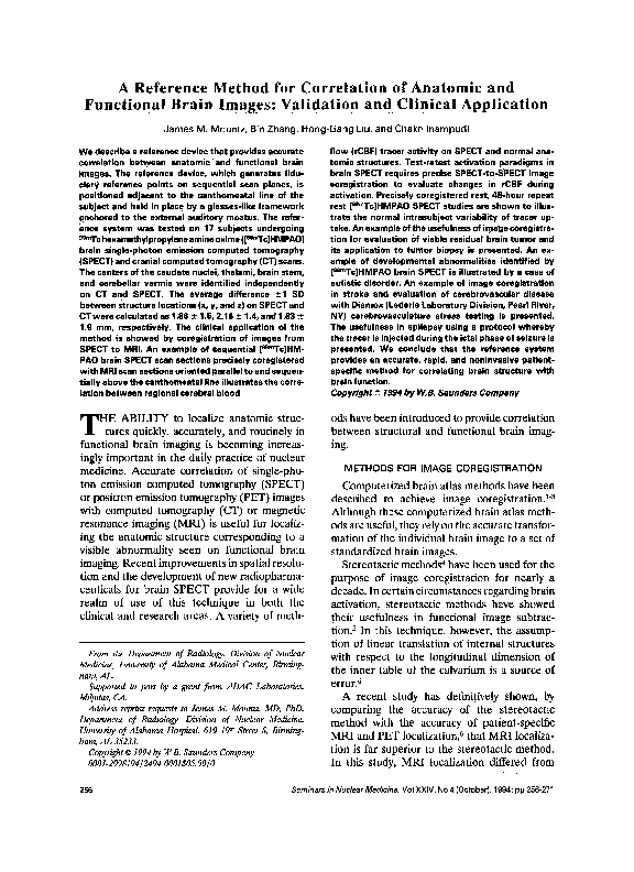 (PDF) A reference method for correlation of anatomic and function brain ...