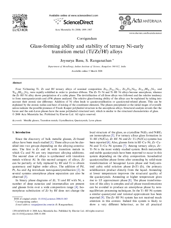(PDF) Glass-forming ability and stability of ternary Ni-early ...