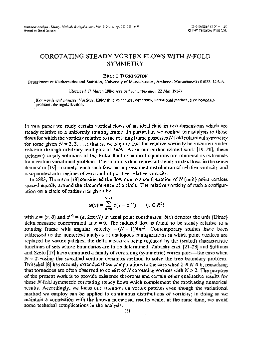 (PDF) Corotating steady vortex flows with N-fold symmetry