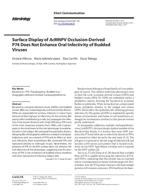(PDF) Surface Display of Ac MNPV Occlusion-Derived P74 Does Not Enhance ...