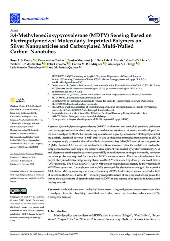 (PDF) 3,4-Methylenedioxypyrovalerone (MDPV) Sensing Based on ...