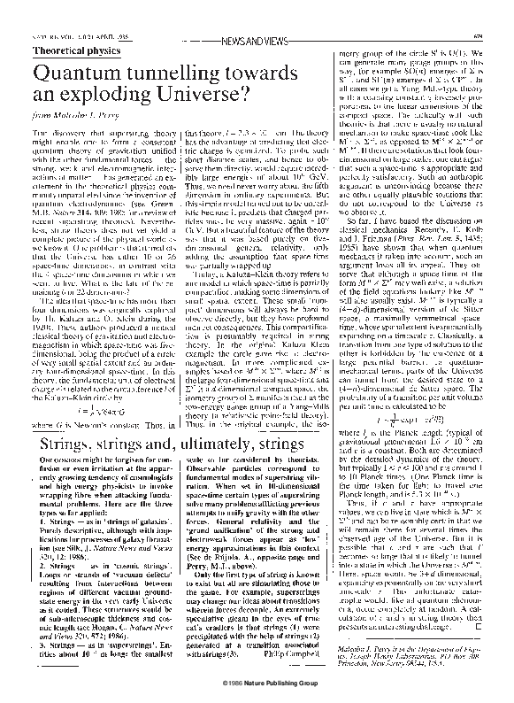 (PDF) Theoretical physics: Quantum tunnelling towards an exploding ...