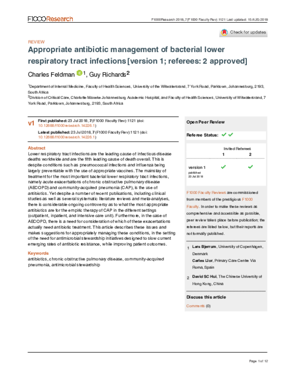 (PDF) Appropriate antibiotic management of bacterial lower respiratory ...