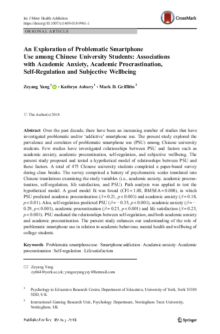 (PDF) An Exploration of Problematic Smartphone Use among Chinese University Students ...