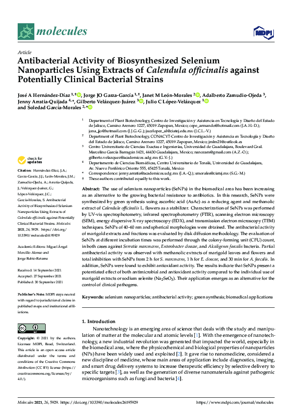 (PDF) Antibacterial Activity of Biosynthesized Selenium Nanoparticles ...