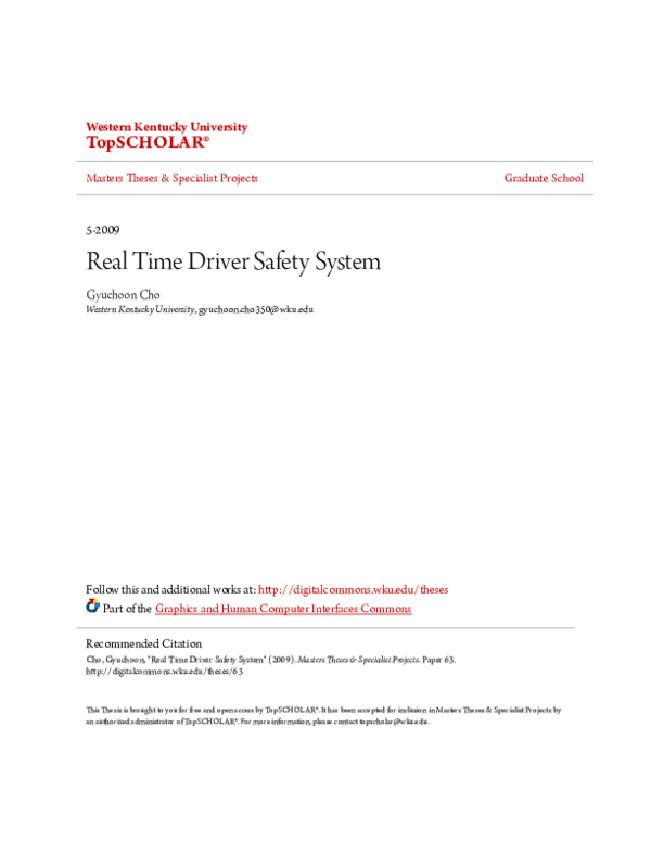 (PDF) Real Time Driver Safety System