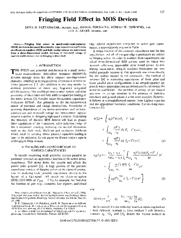 (PDF) Fringing Field Effect in MOS Devices