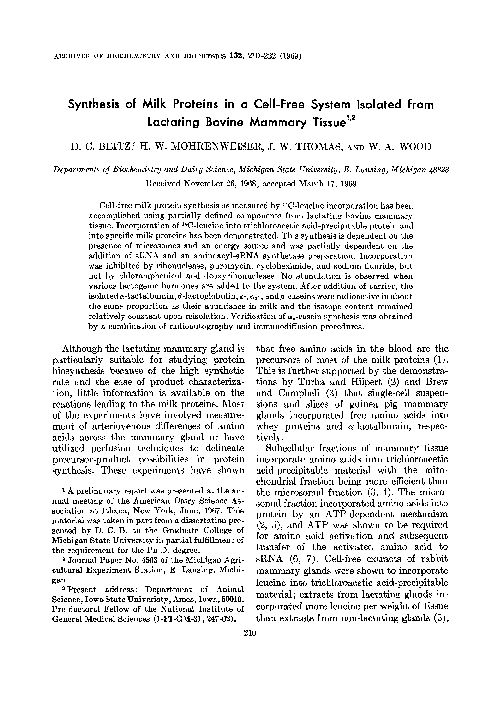 (PDF) Synthesis of milk proteins in a cell-free system isolated from ...