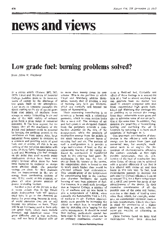 (PDF) Low grade fuel: burning problems solved?