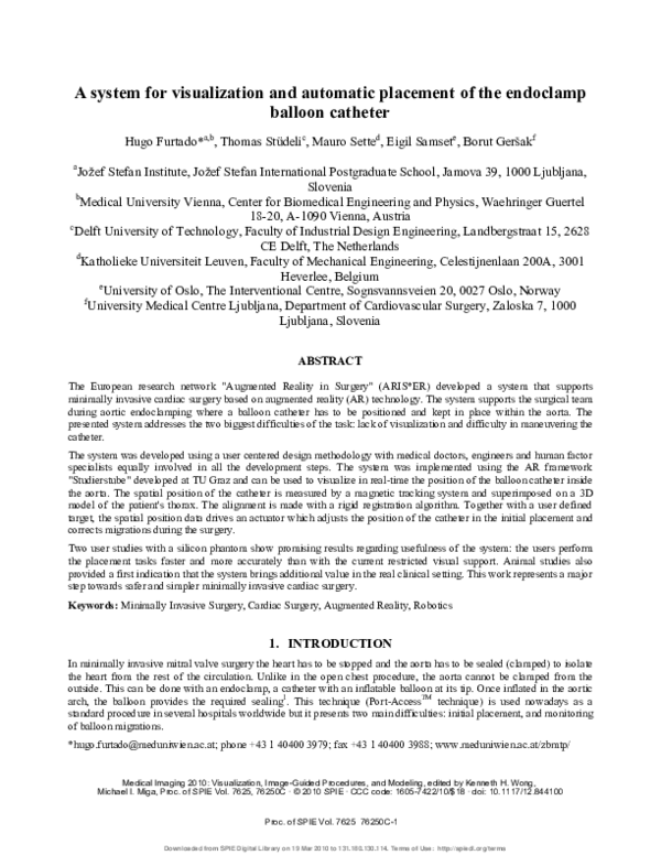 (PDF) A system for visualization and automatic placement of the ...