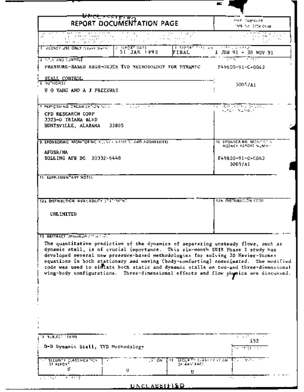 (PDF) Pressure-based high-order TVD methodology for dynamic stall ...