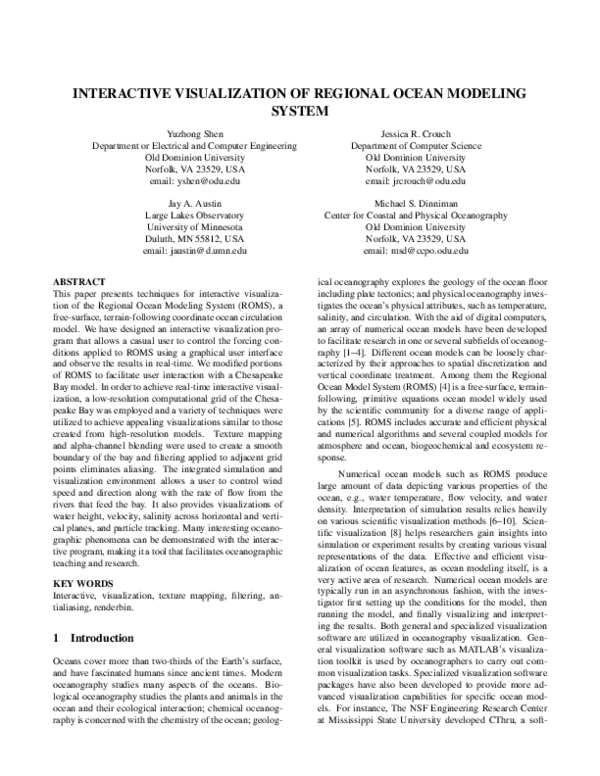 (PDF) Interactive visualization of Regional Ocean Modeling System