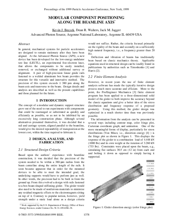 (PDF) Modular component positioning along the beamline axis