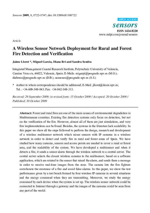 (PDF) A Wireless Sensor Network Deployment for Rural and Forest Fire ...