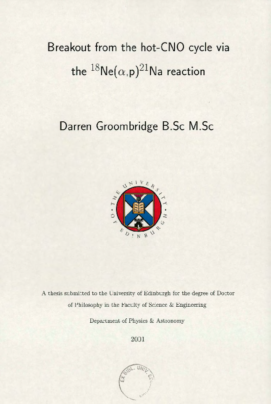 (PDF) Breakout from the hot-CNO cycle via the 18Ne(α, p)21Na reaction