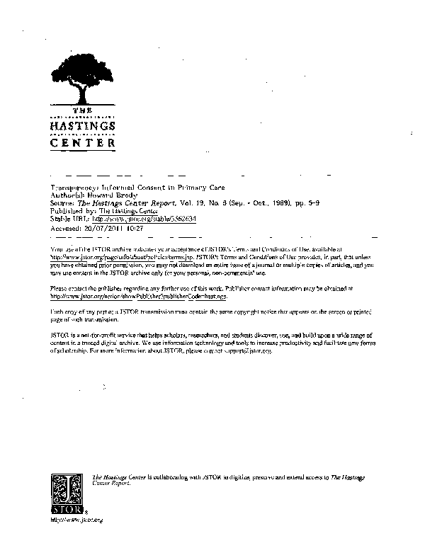 (PDF) Transparency: informed consent in primary care