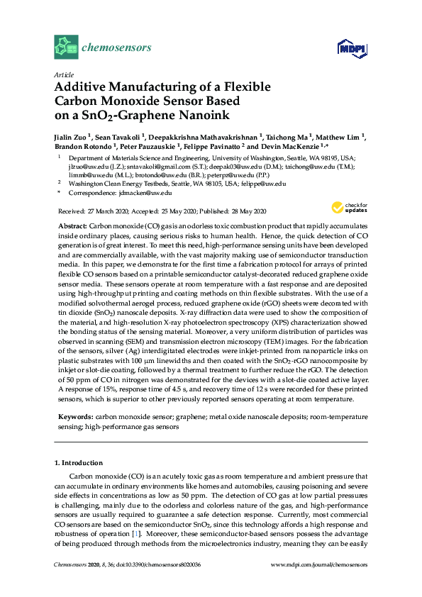 (PDF) Additive Manufacturing of a Flexible Carbon Monoxide Sensor Based ...