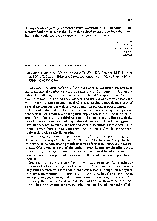 (PDF) Population Dynamics of forest insects