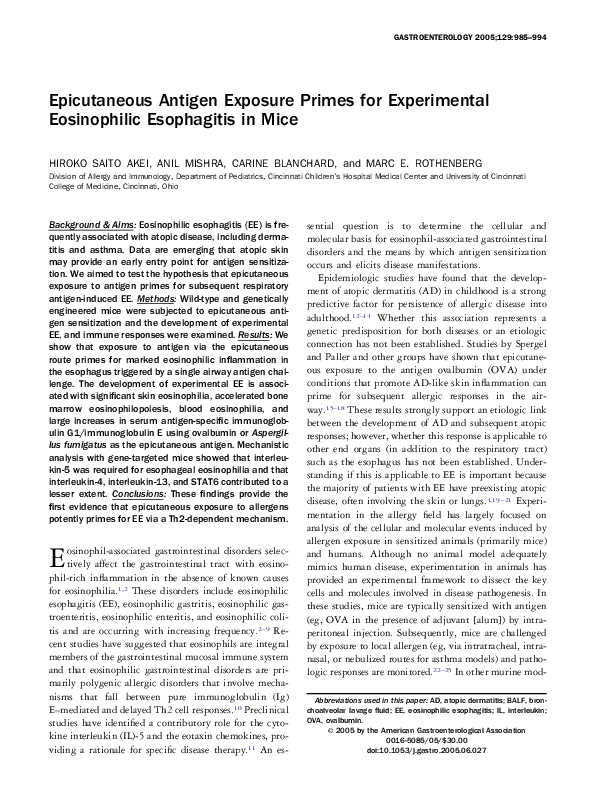 (PDF) Epicutaneous Antigen Exposure Primes for Experimental ...