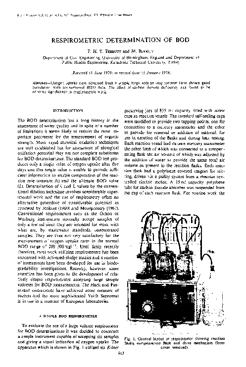 (PDF) Respirometric determination of BOD