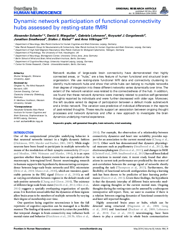 (PDF) Dynamic network participation of functional connectivity hubs ...
