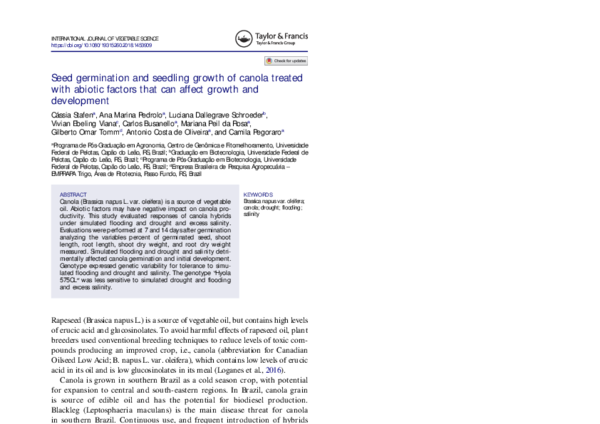 (PDF) Seed Germination and Seedling Growth of Canola Treated with ...