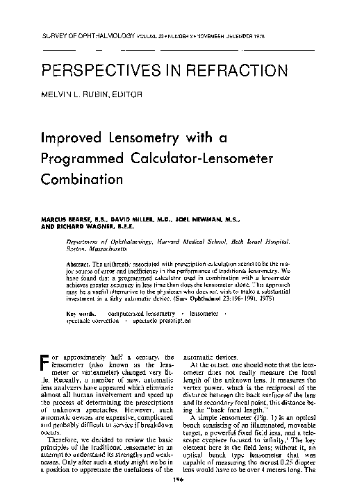 (PDF) Improved lensometry with a programmed calculator-lensometer ...