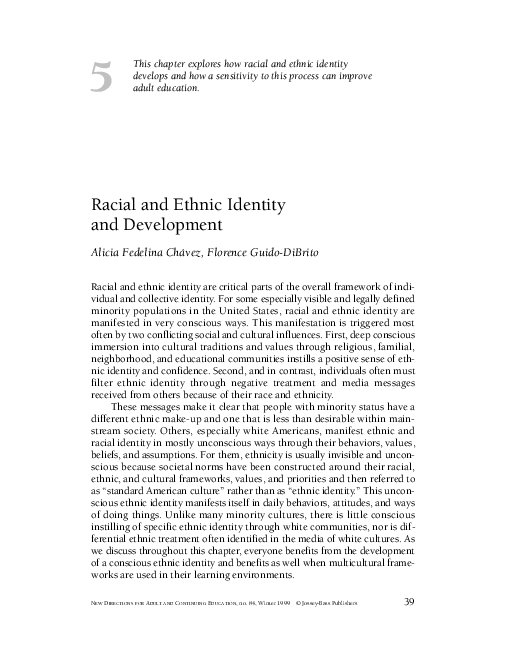 (PDF) Racial and Ethnic Identity and Development