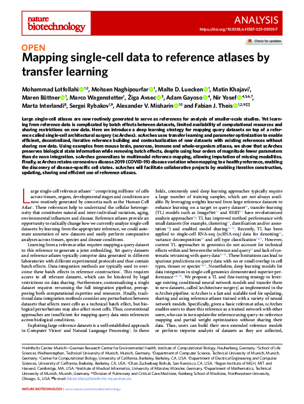 (PDF) Mapping single-cell data to reference atlases by transfer ...