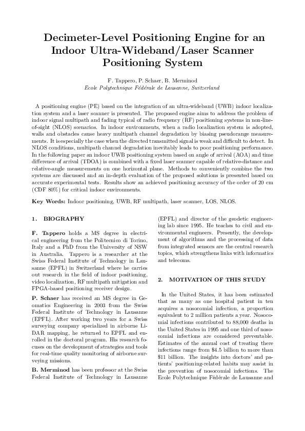 (PDF) Decimeter-Level Positioning Engine for an Indoor Ultra-Wideband ...