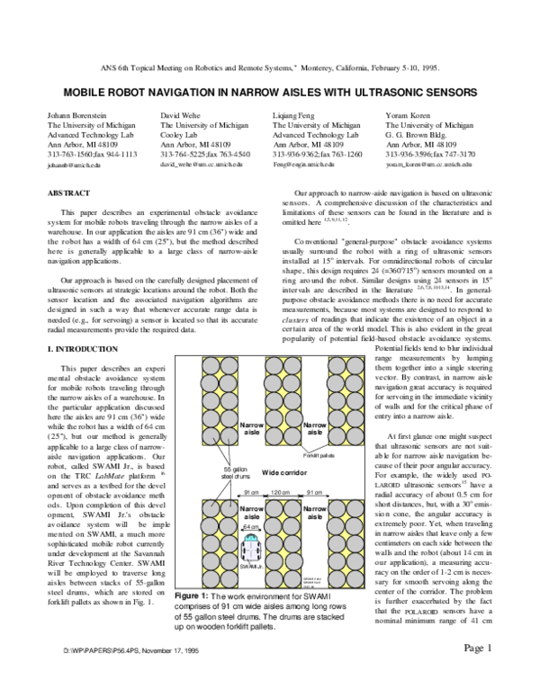 (PDF) Mobile Robot Navigation in Narrow Aisles with Ultrasonic Sensors