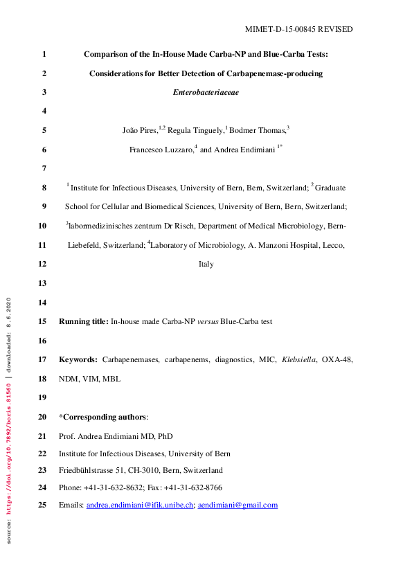 (PDF) Comparison of the in-house made carba-NP and blue-carba tests ...