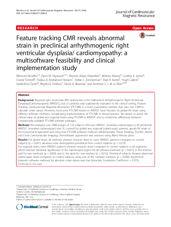 (PDF) Feature tracking CMR reveals abnormal strain in preclinical ...