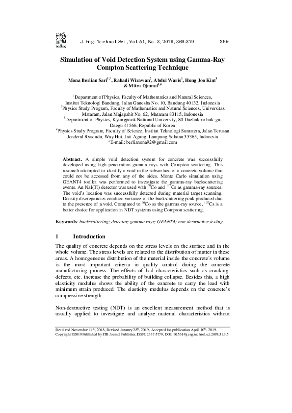 (PDF) Simulation of Void Detection System using Gamma-Ray Compton ...